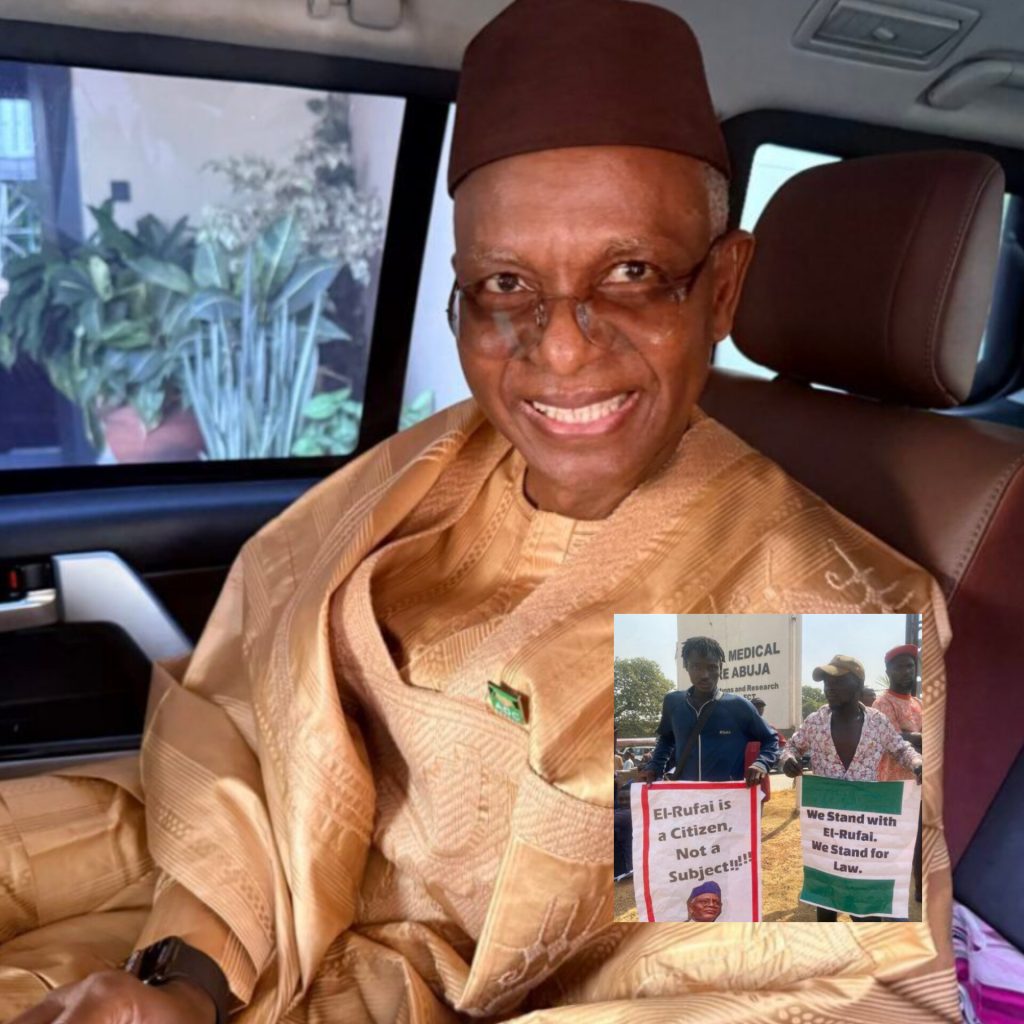 BREAKING: Protesters gather as Nasir El-Rufai arrive EFCC headquarters ...